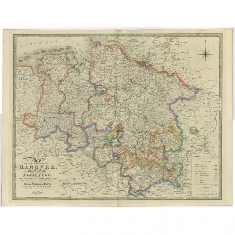 Map of the Kingdom of Hanover (..) - Wyld (c.1840)