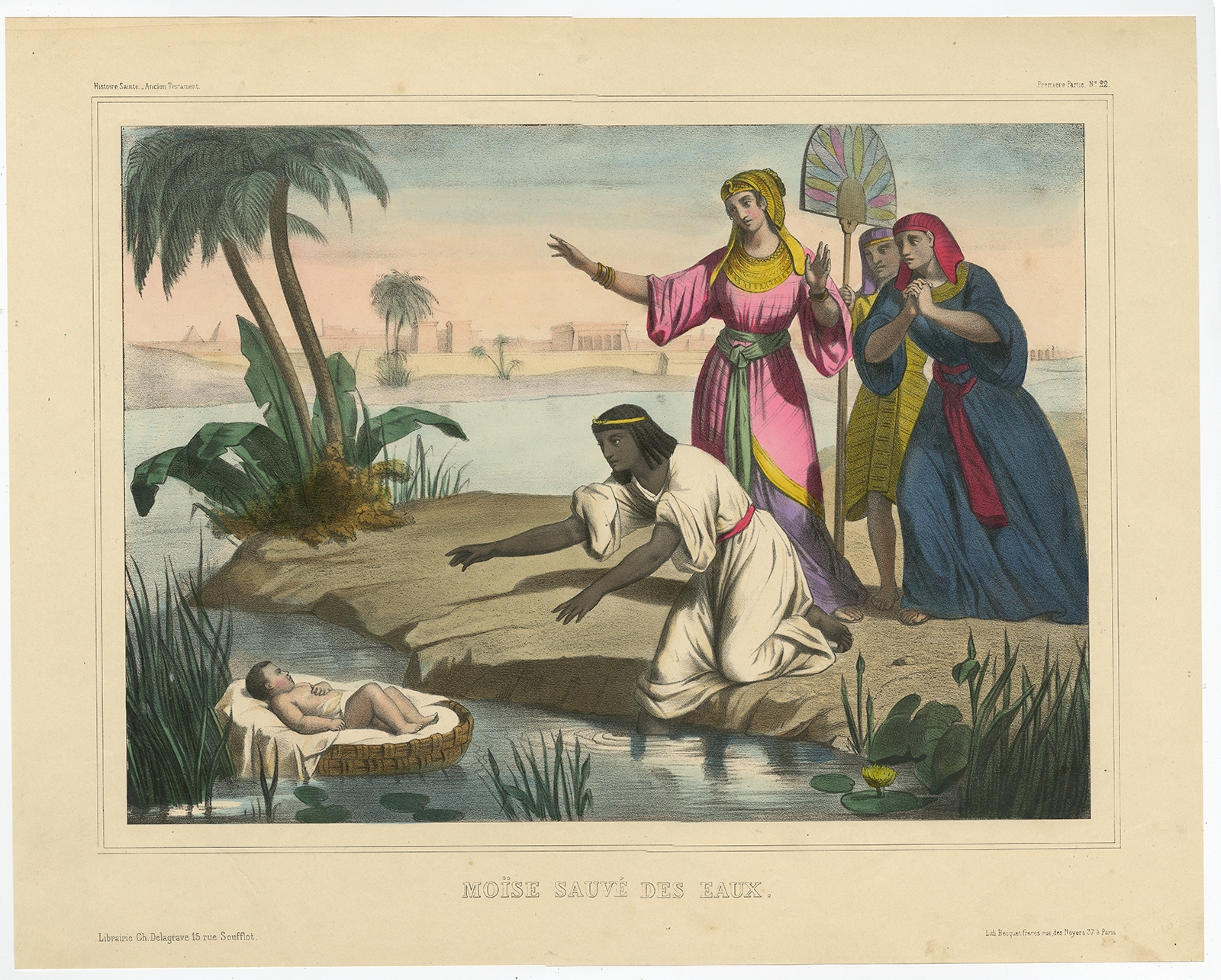 Histoire Sainte. - Ancien Testament. Moise sauve des eaux - Becquet